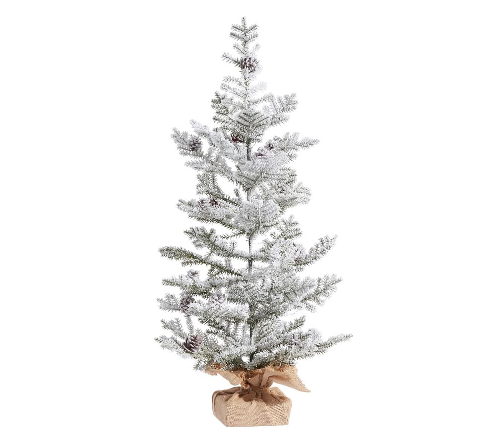 Pre-Lit Faux Snowy Pine Trees | Pottery Barn