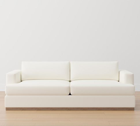 Carmel Recessed Square Arm Upholstered U-Shaped Sectional with Wood ...