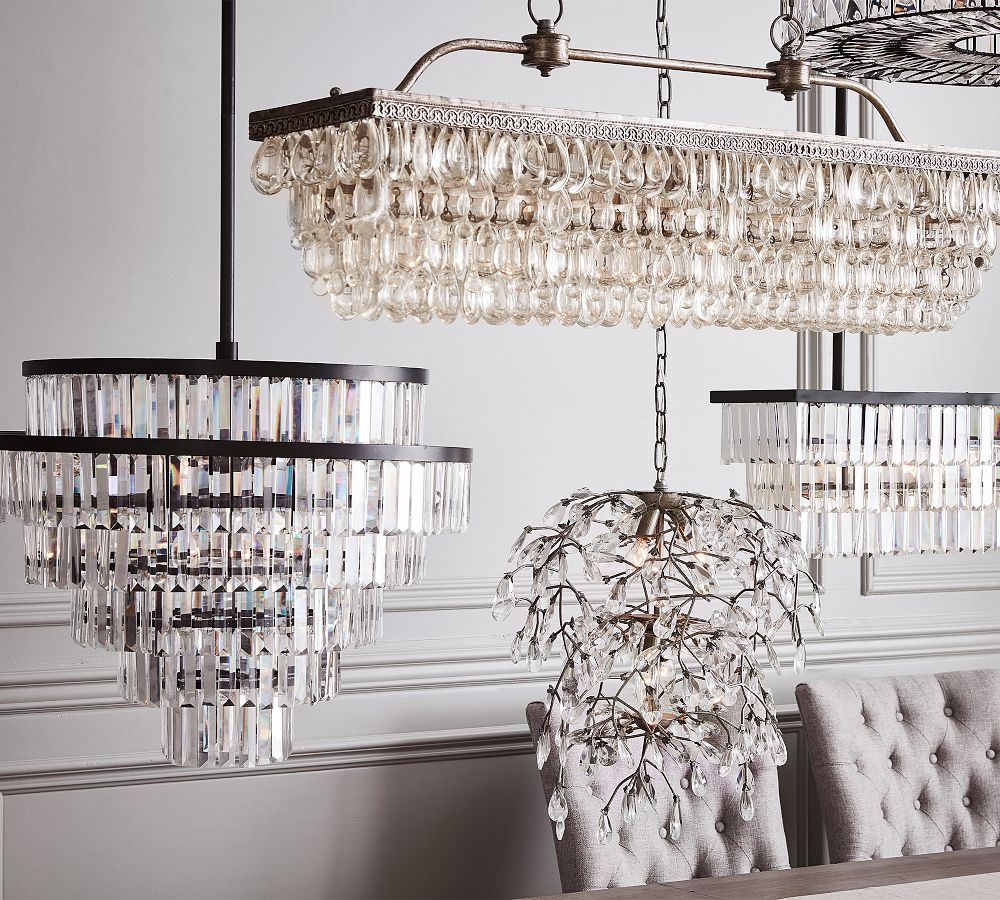 Gemma Crystal Rectangle Chandelier | Pottery Barn