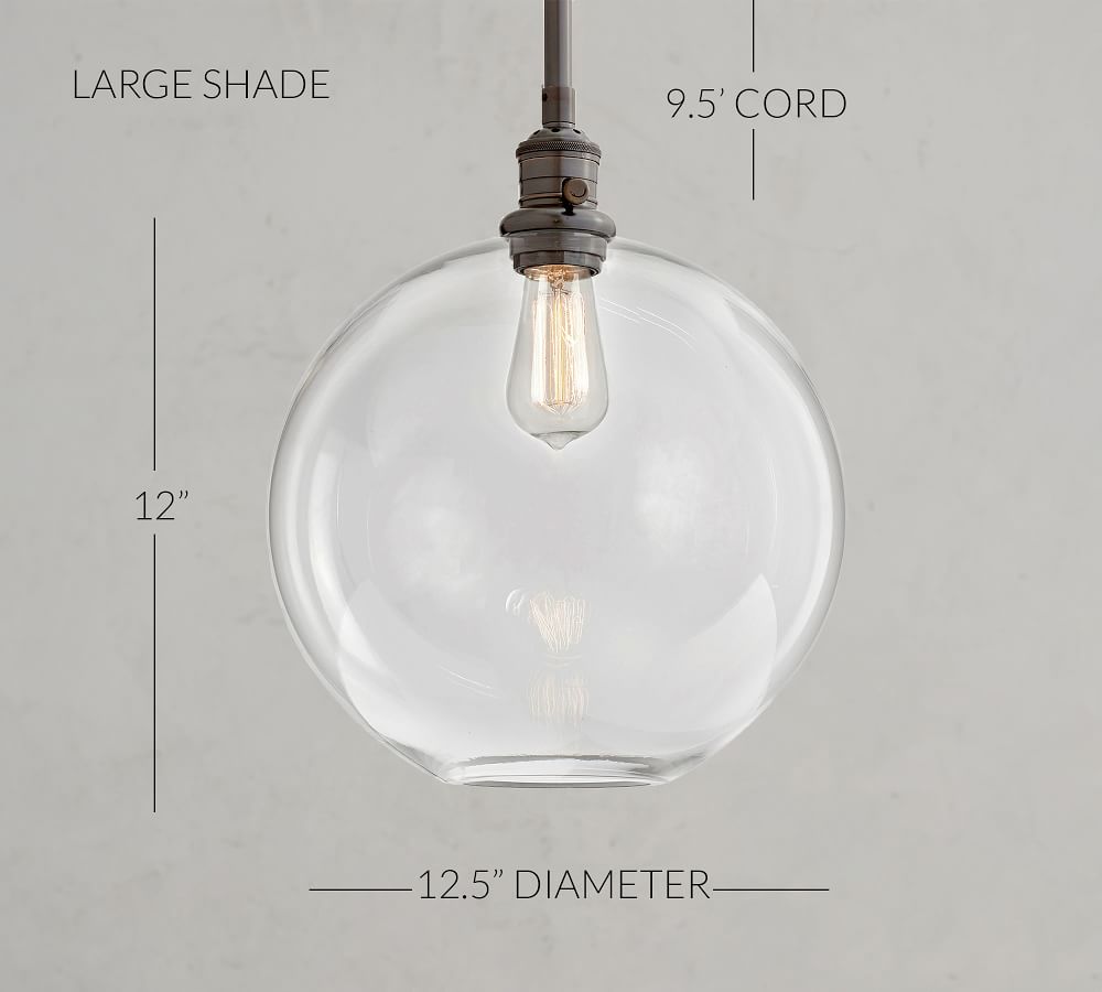 Glass Globe 12.5" Pendant with Pole | Pottery Barn