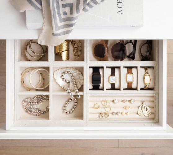 Closet Drawer Jewelry Storage Watch Tray | Pottery Barn