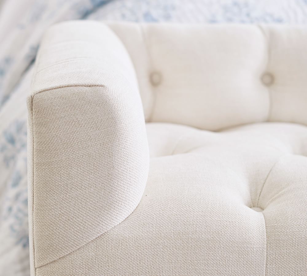 Colt Upholstered Settee | Pottery Barn