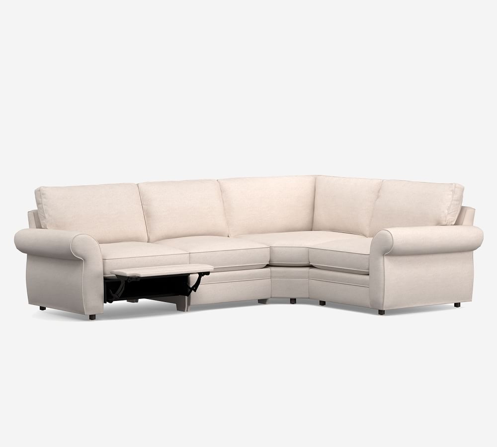 Pearce Roll Arm Upholstered 4-Piece Reclining Sectional with Wedge ...