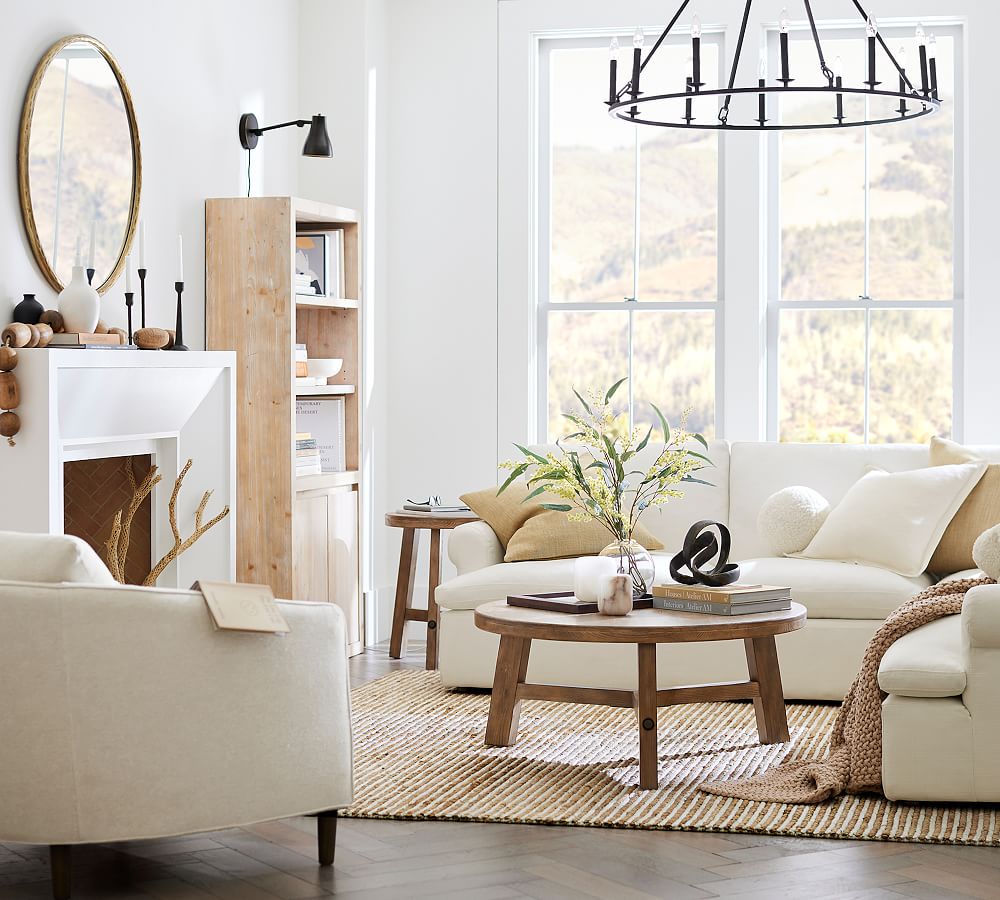 Rustic Farmhouse Round Coffee Table | Pottery Barn