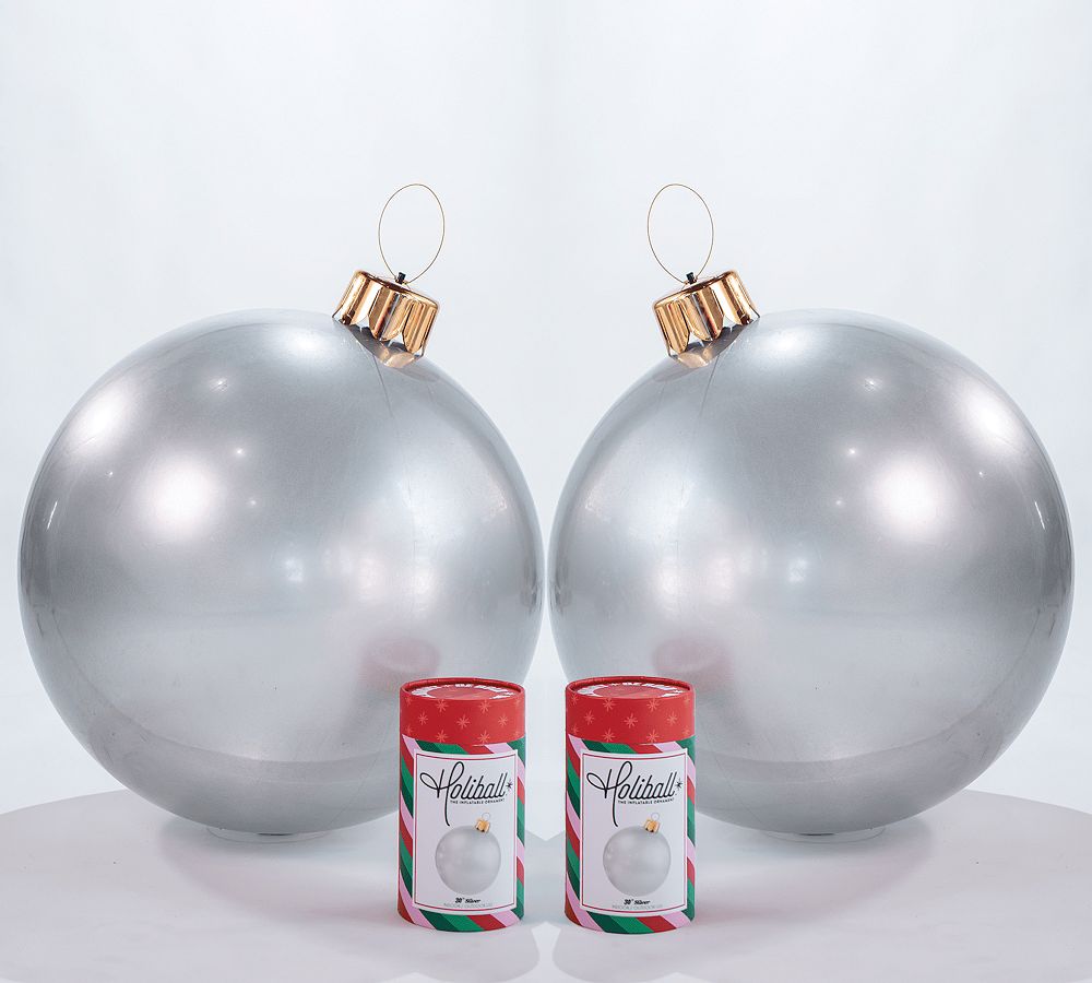 Frosty White, Blue, & Silver Decorative Holiballs | Pottery Barn