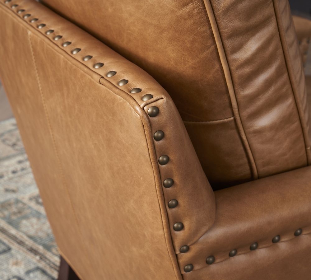 Tyler Leather Square Arm Recliner Chair | Pottery Barn