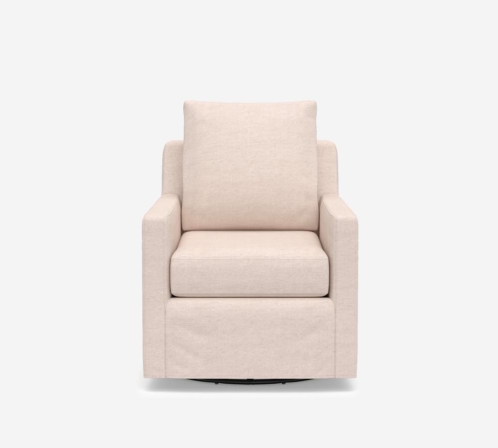 Ayden Square Arm Slipcovered Swivel Glider | Pottery Barn