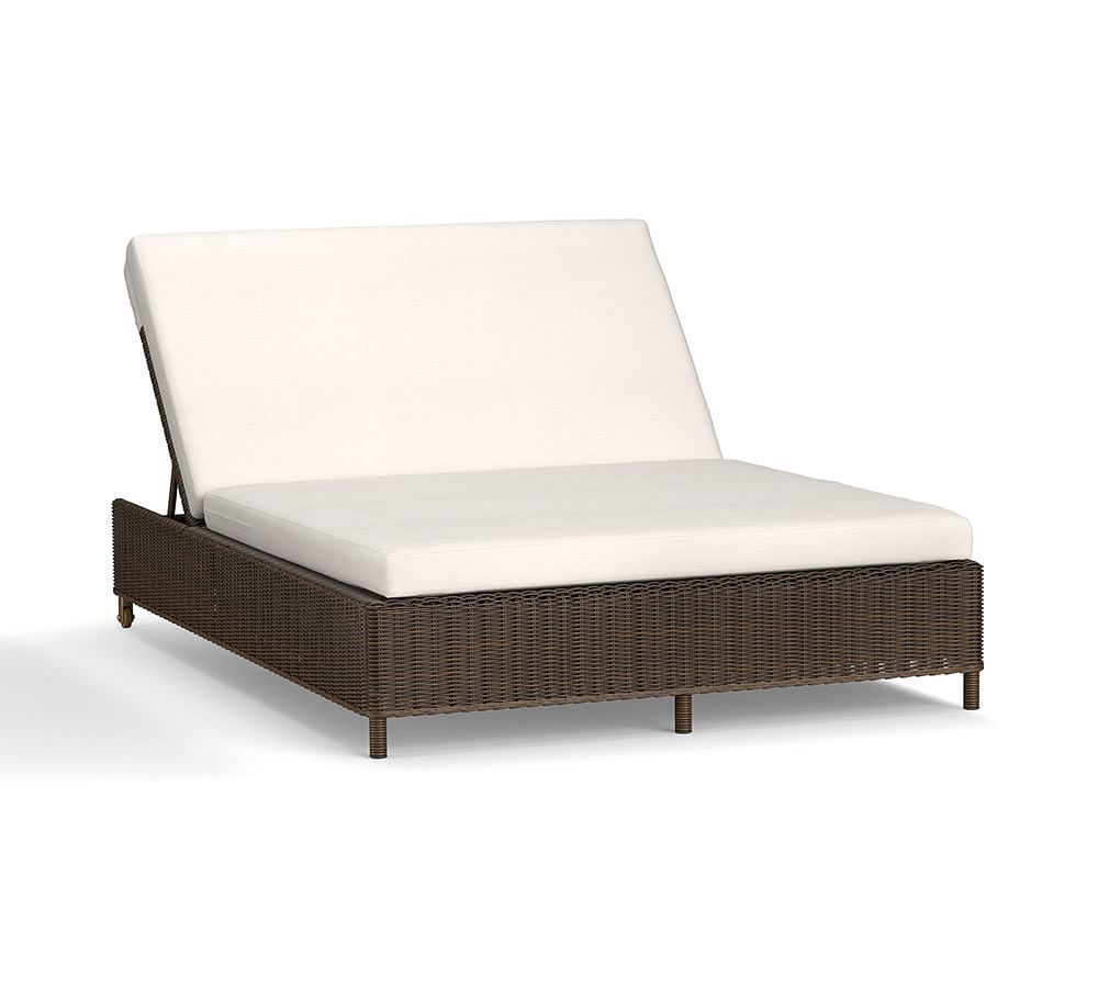 Torrey All-Weather Wicker Double Chaise Lounge | Pottery Barn