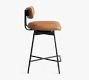 Maison Leather Low Back Swivel Bar & Counter Stool | Pottery Barn
