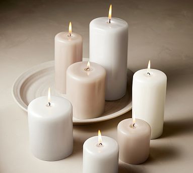 Modern Curved Pillar Candles | Pottery Barn
