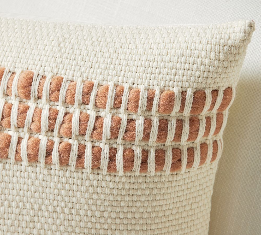 Reed Striped Lumbar Throw Pillow | Pottery Barn