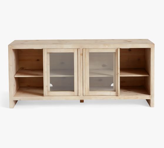 OPEN BOX: Folsom Glass Media Console | Pottery Barn
