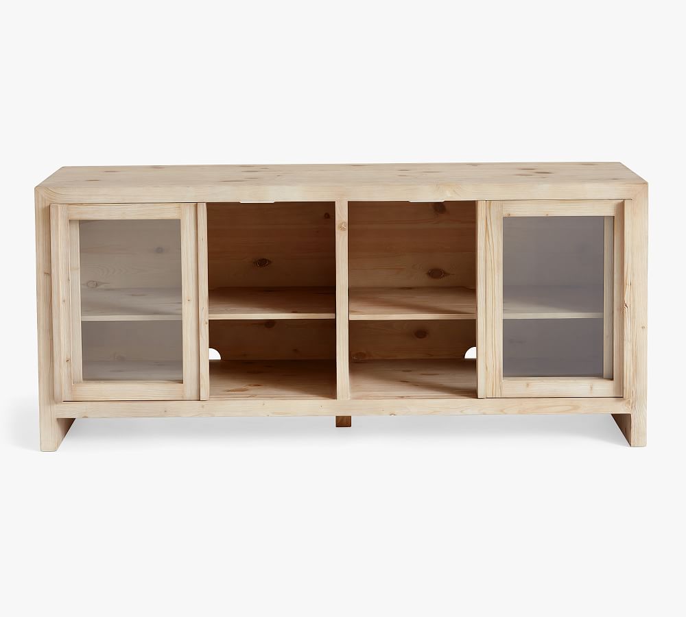 OPEN BOX: Folsom Glass Media Console | Pottery Barn
