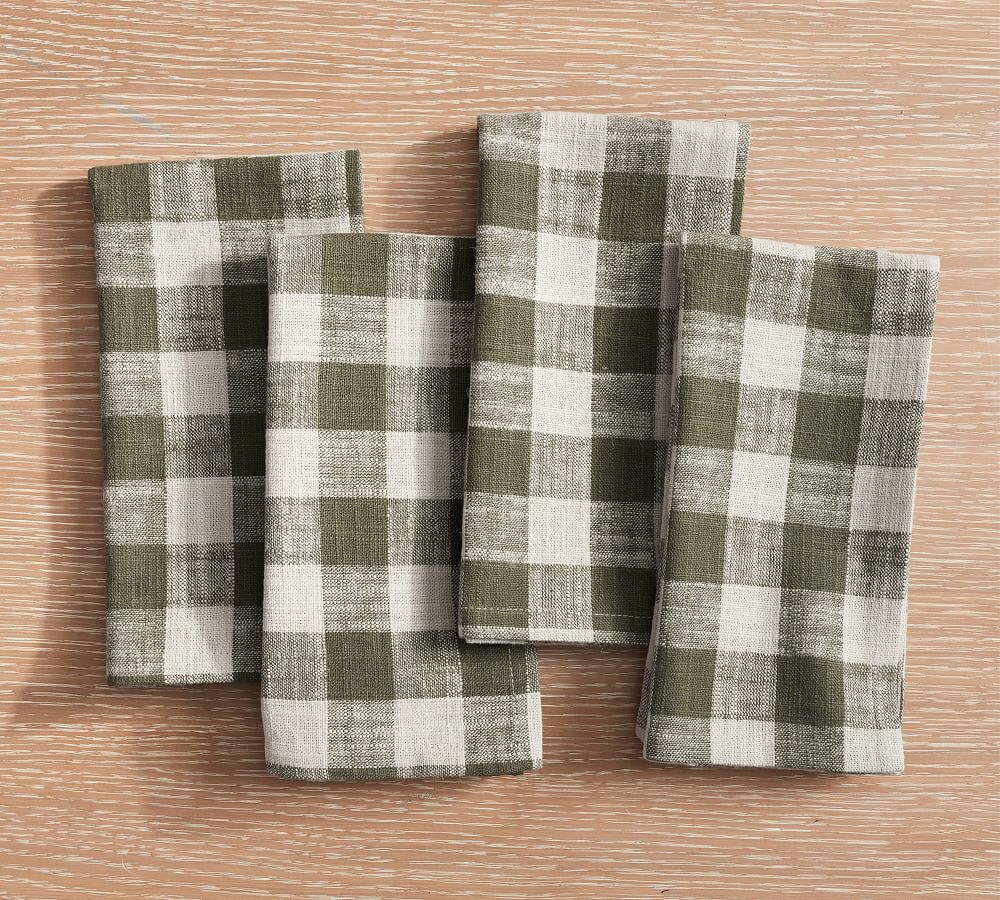 Dalton Check Yarn Dyed Cotton/Linen Napkins - Set of 4 | Pottery Barn