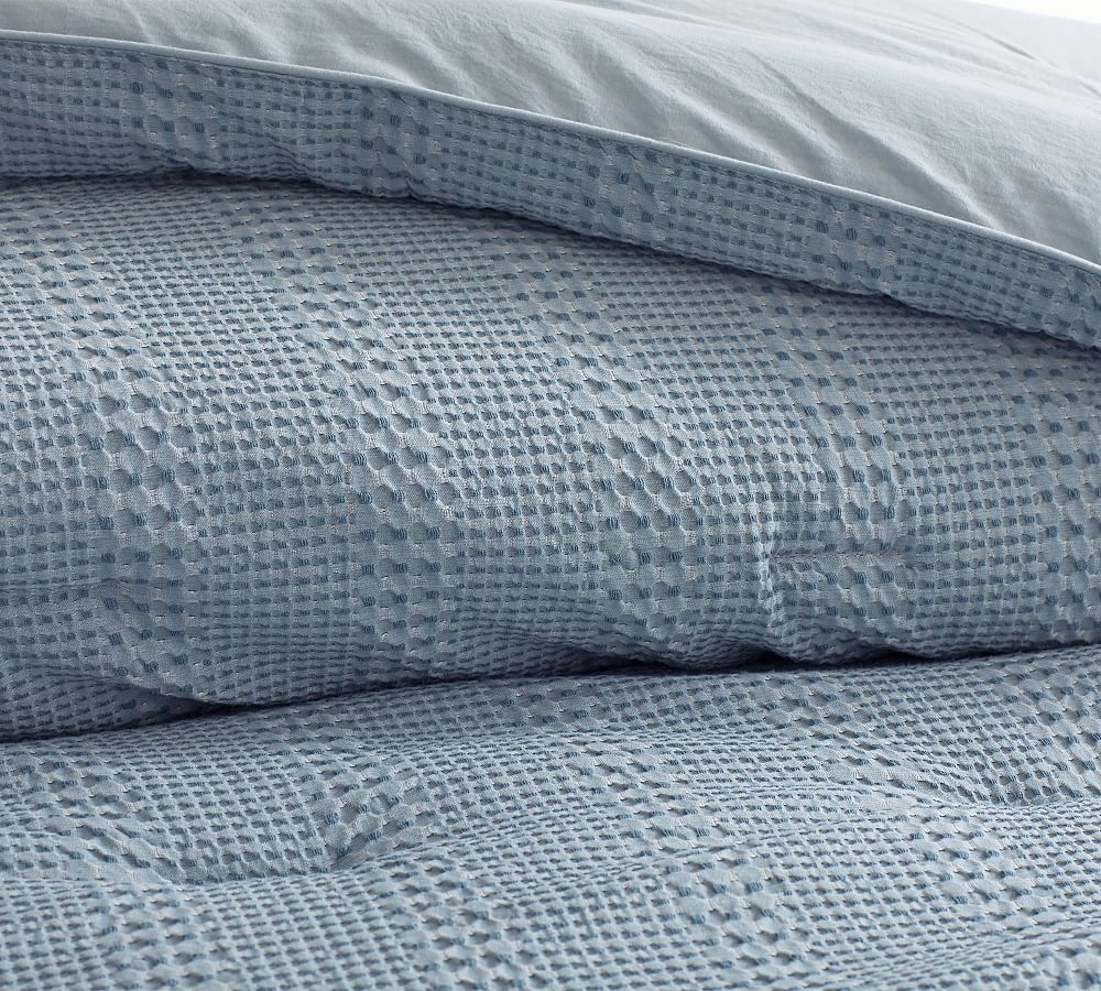 Waffle Weave Textured Comforter | Pottery Barn