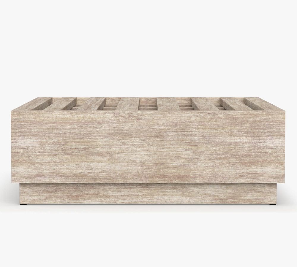 Indio FSC® Eucalyptus Modern Platform Ottoman | Pottery Barn