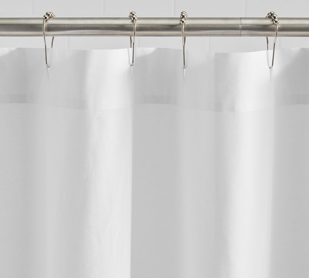 Bordered Percale Shower Curtain | Pottery Barn