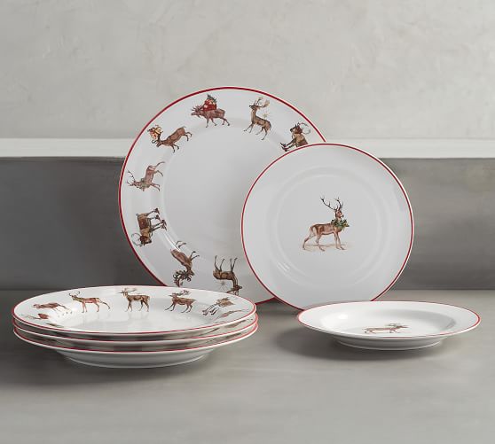 Silly Stag 12 Piece Dinnerware Set | Pottery Barn