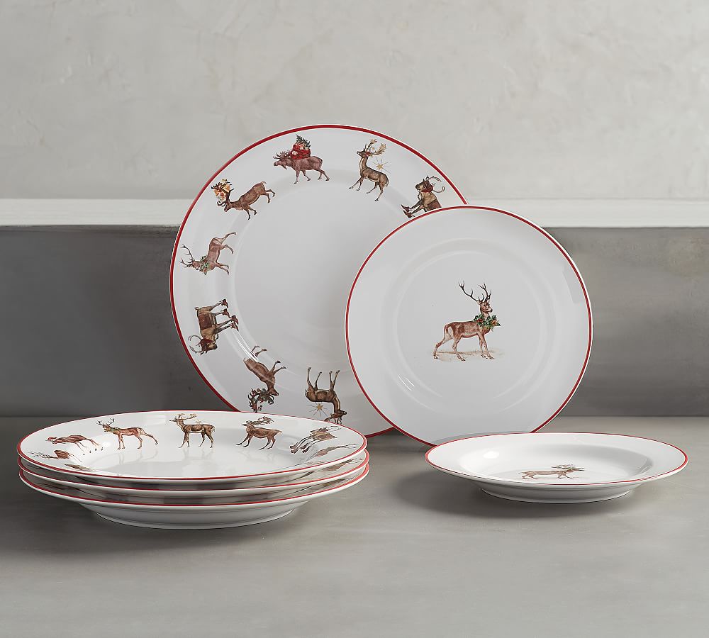 Silly Stag 12 Piece Dinnerware Set | Pottery Barn
