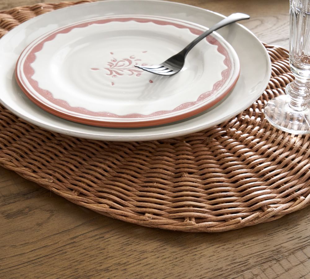 Handwoven Wicker Oval Charger Plate | Pottery Barn
