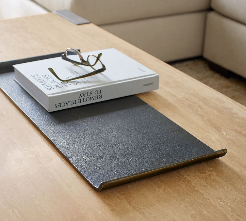 Curved Bronze Handcrafted Metal Tray | Pottery Barn