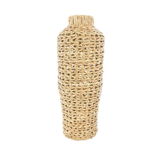 OPEN BOX: Cecily Water Hyacinth and Rattan Open Woven Vases | Pottery Barn