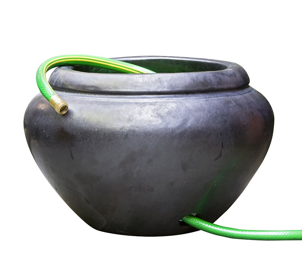 Lipped Garden Hose Pot, Graphite | Pottery Barn