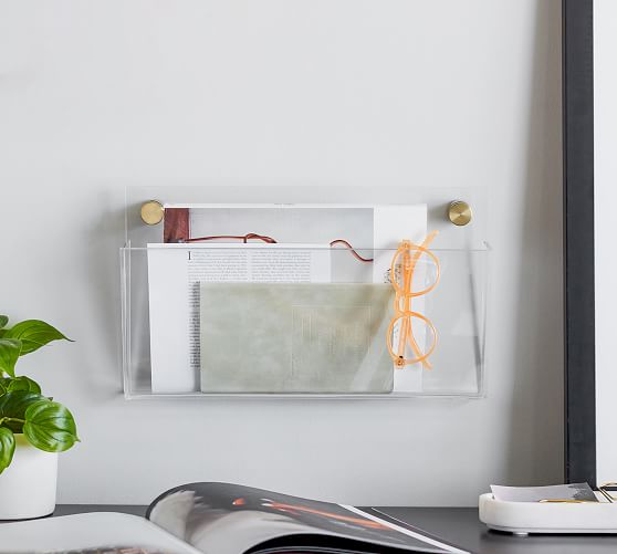Acrylic & Brass Modular Wall Organization Collection | Pottery Barn