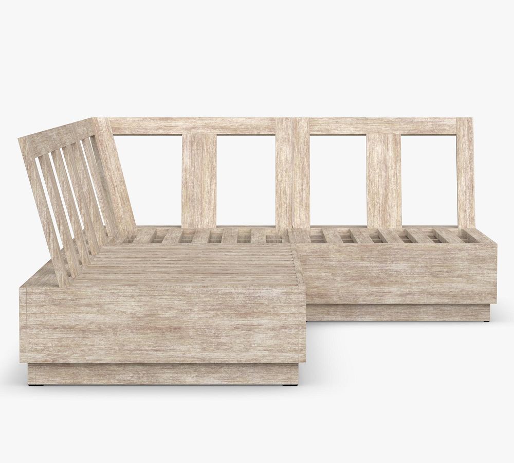 Indio FSC® Eucalyptus Modern Platform 3-Piece Sectional Set | Pottery Barn