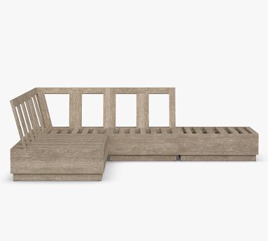 Indio FSC® Eucalyptus Modern Platform 4-Piece Outdoor Sectional Set ...