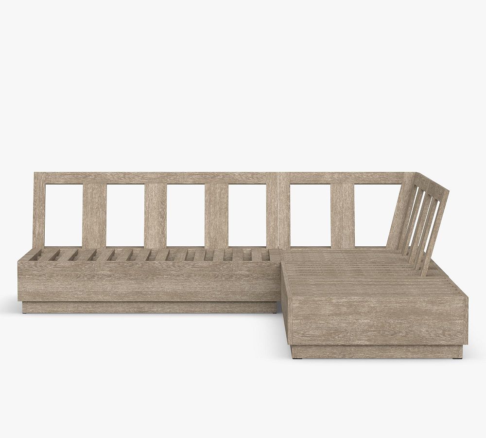 Indio FSC® Eucalyptus Modern Platform 4-Piece Outdoor Sectional Set ...