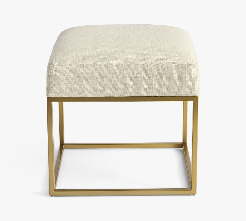 Millie Upholstered Square Accent Stool | Pottery Barn