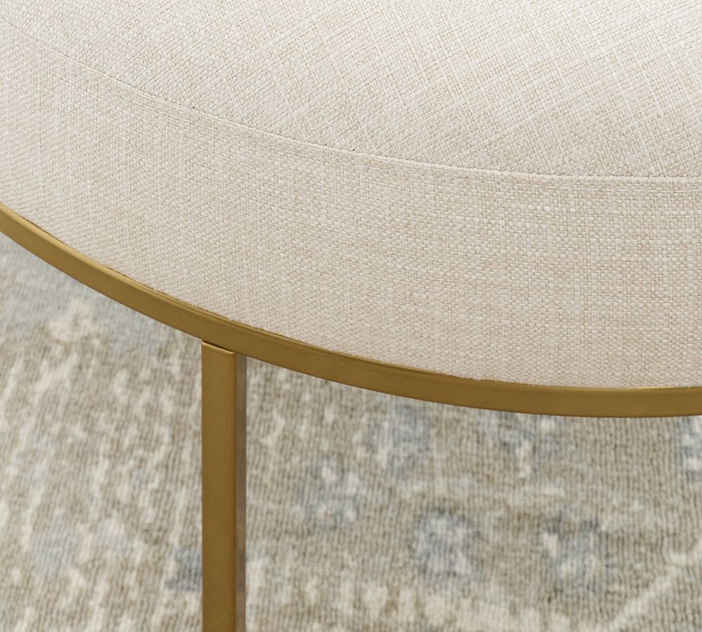 Millie Upholstered Round Ottoman | Pottery Barn