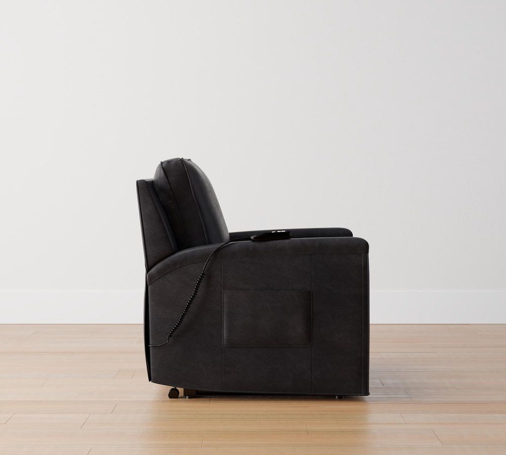Tyler Square Arm Leather Power Lift Recliner | Pottery Barn