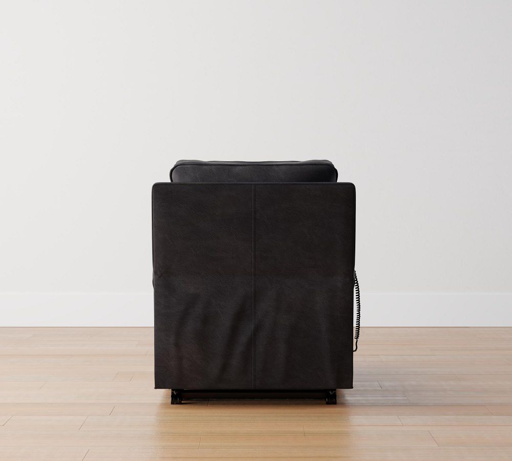 Tyler Square Arm Leather Power Lift Recliner | Pottery Barn