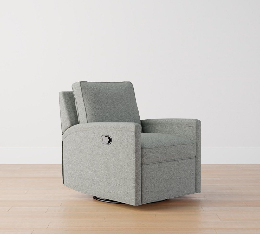 Tyler Square Arm Upholstered Swivel Recliner | Pottery Barn