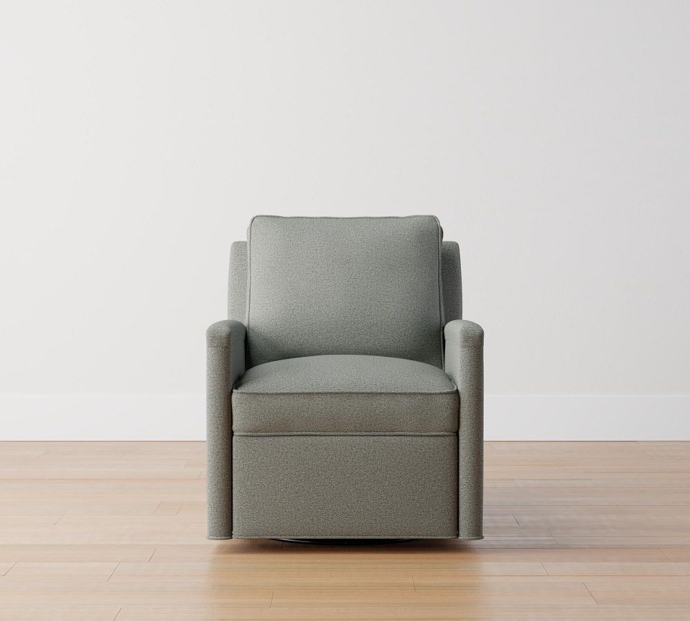 Tyler Square Arm Upholstered Swivel Recliner | Pottery Barn