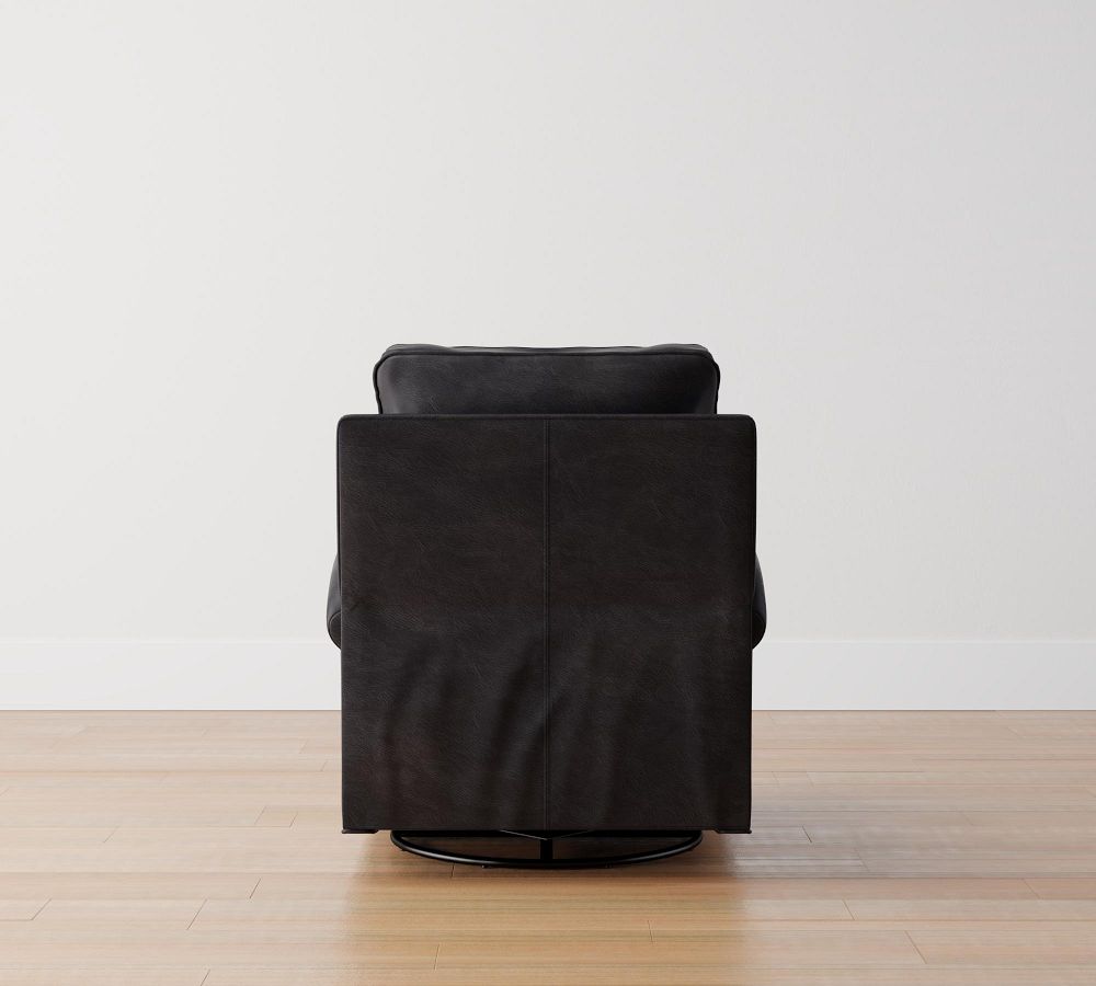 Tyler Roll Arm Leather Power Swivel Glider Recliner | Pottery Barn