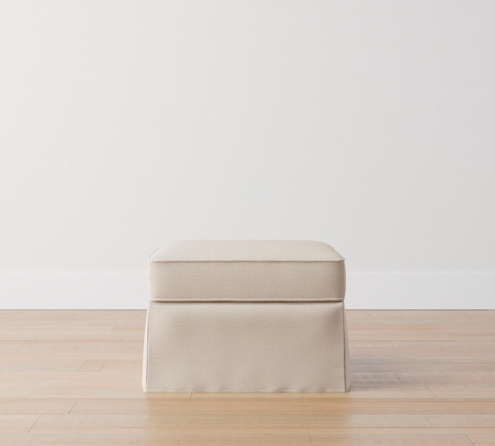 Buchanan Slipcovered Ottoman | Pottery Barn