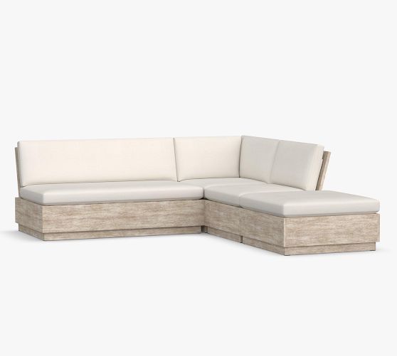 Indio FSC® Eucalyptus Modern Platform 4-Piece Outdoor Sectional Set ...