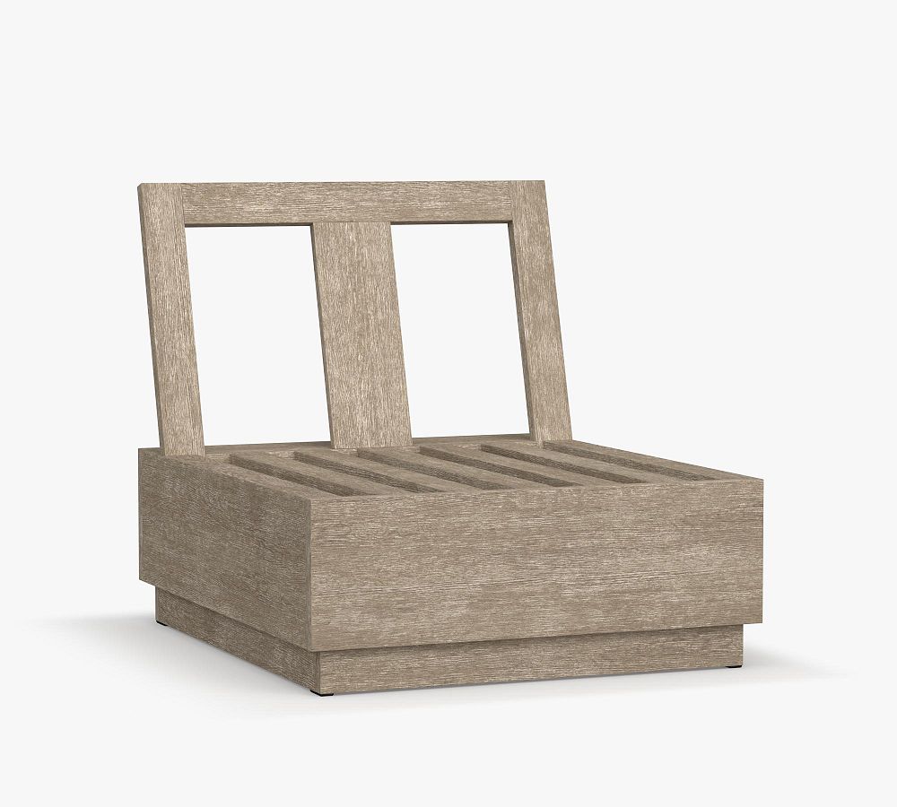 Indio FSC® Eucalyptus Modern Platform Armless Outdoor Lounge Chair ...