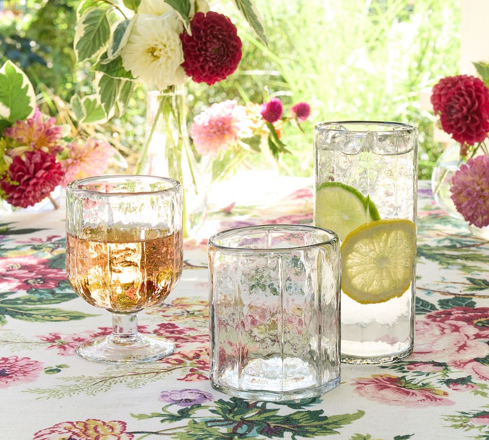 Hammered Café Glass Goblets - Set of 4 | Pottery Barn