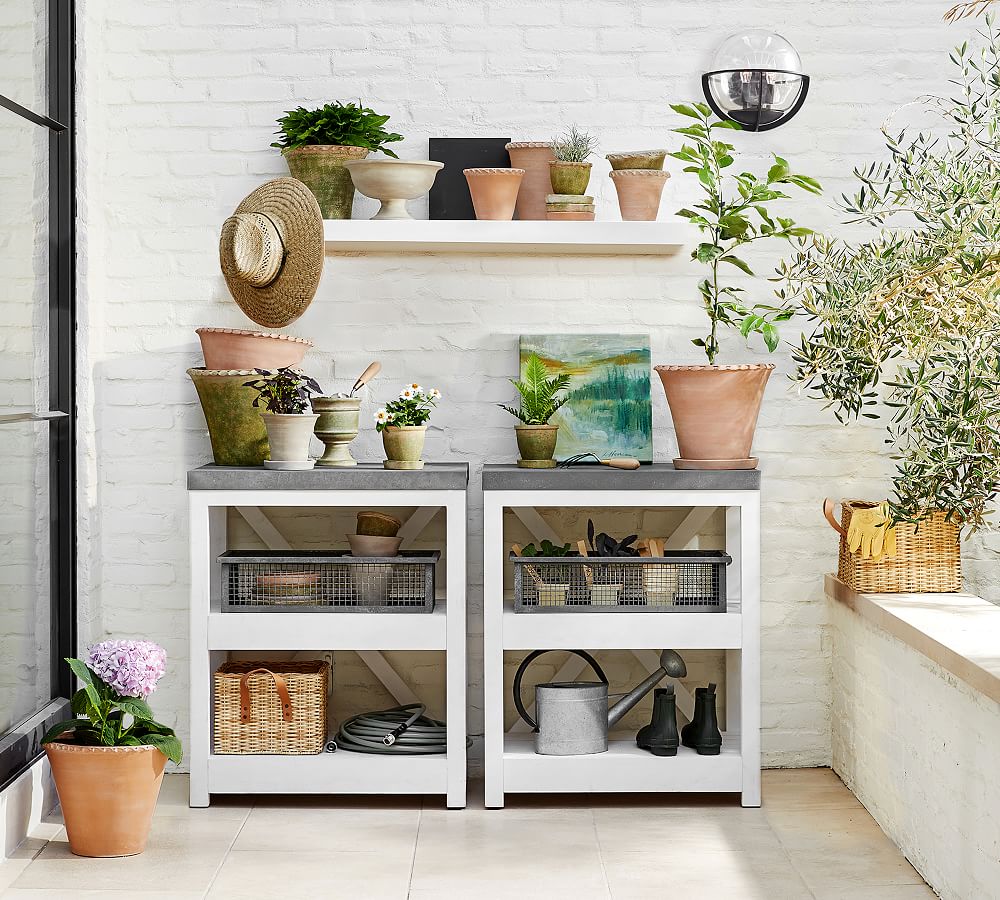 Provence Scalloped Edge Outdoor Planters - Clay | Pottery Barn