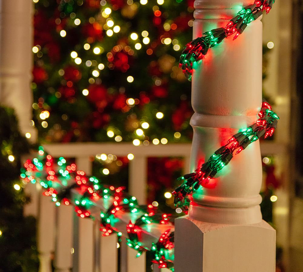 LED Incandescent Garland Lights With Green Wire | Pottery Barn