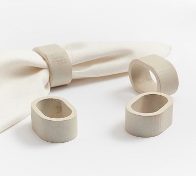 Vail Wood Napkin Rings - Set of 4 | Pottery Barn