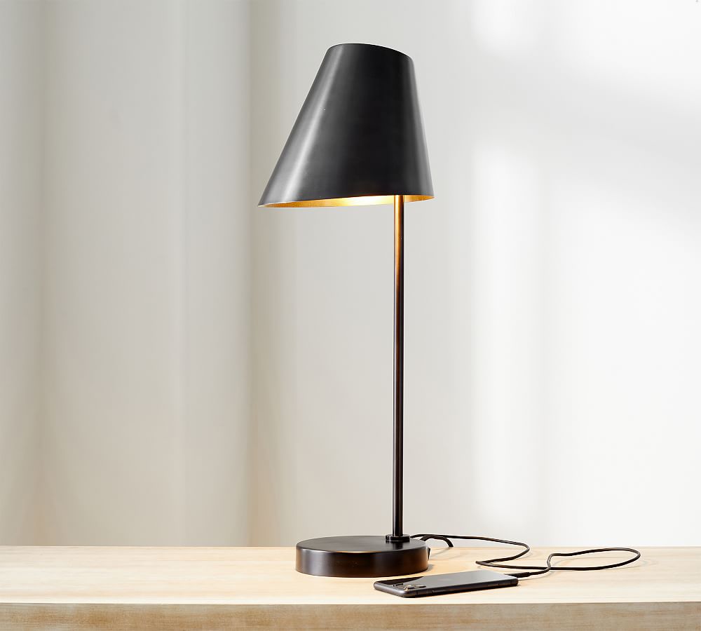 Bauer Metal USB Task Table Lamp | Pottery Barn