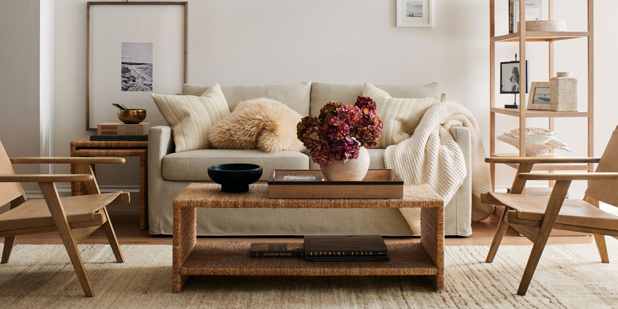 Malibu Rectangular Woven Coffee Table | Pottery Barn
