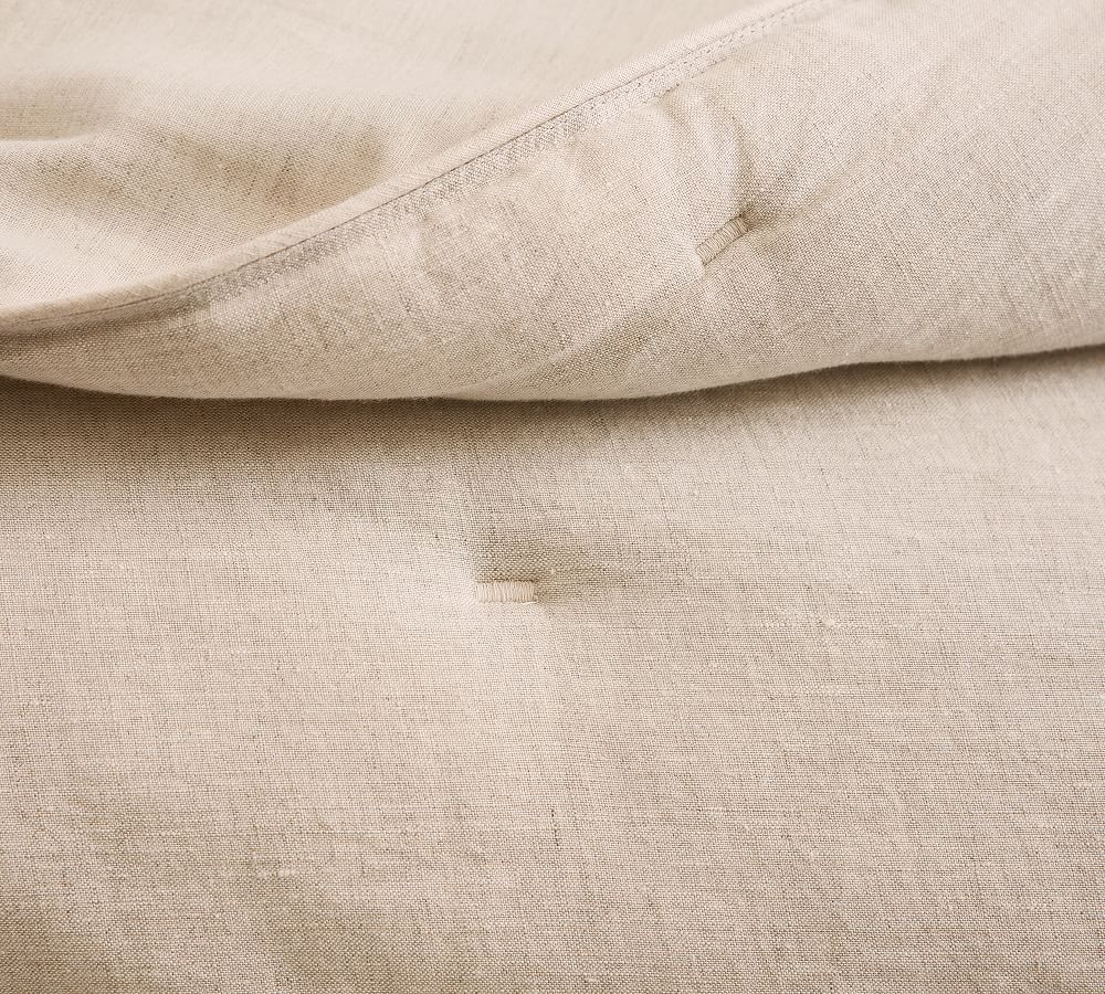 Belgian Flax Linen Comforter - White | Pottery Barn