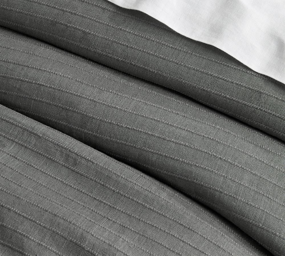 European Striped Dobby Linen Duvet Cover | Pottery Barn
