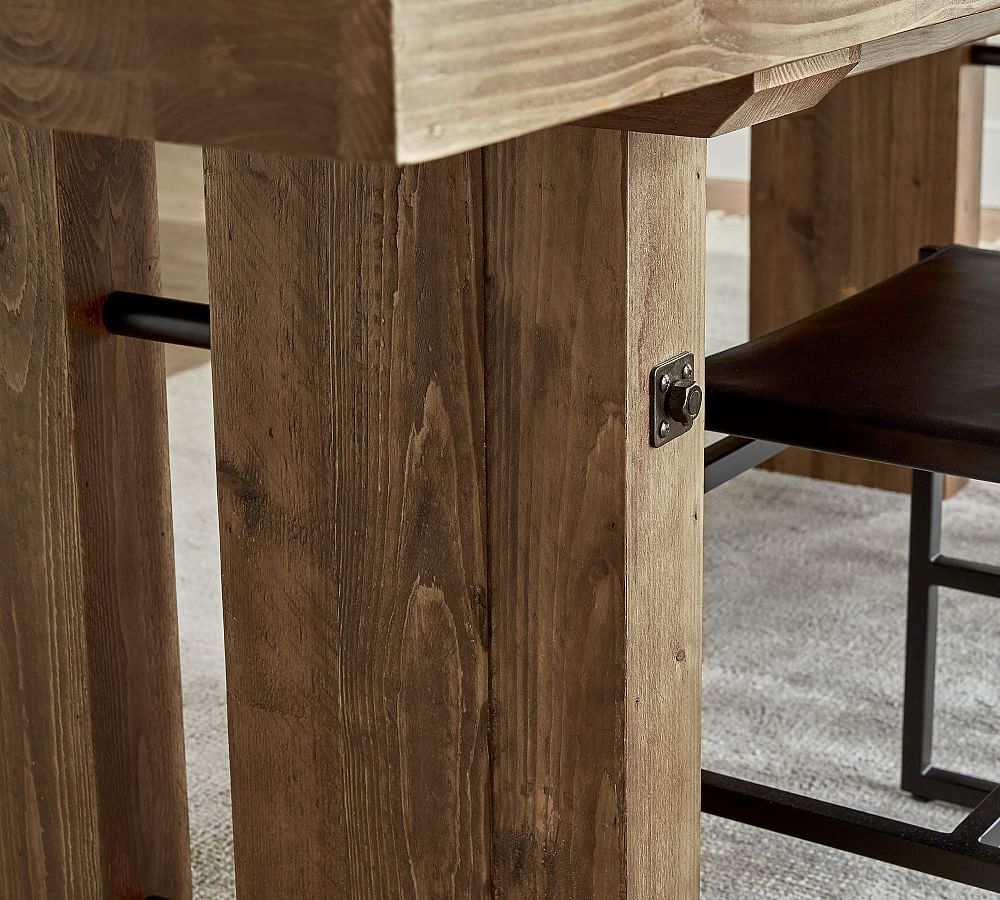 North Reclaimed Wood Extending Dining Table | Pottery Barn